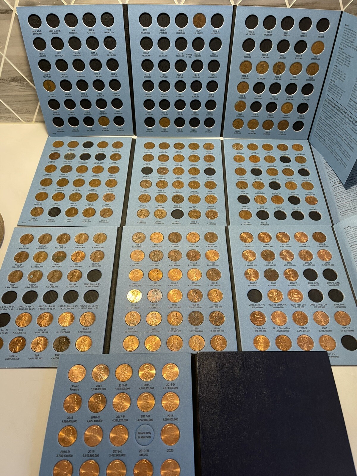 Set 5 Whitman Lincoln Cent 1909-2025 Coin Folder 1-4 Album Book PARTIAL ...