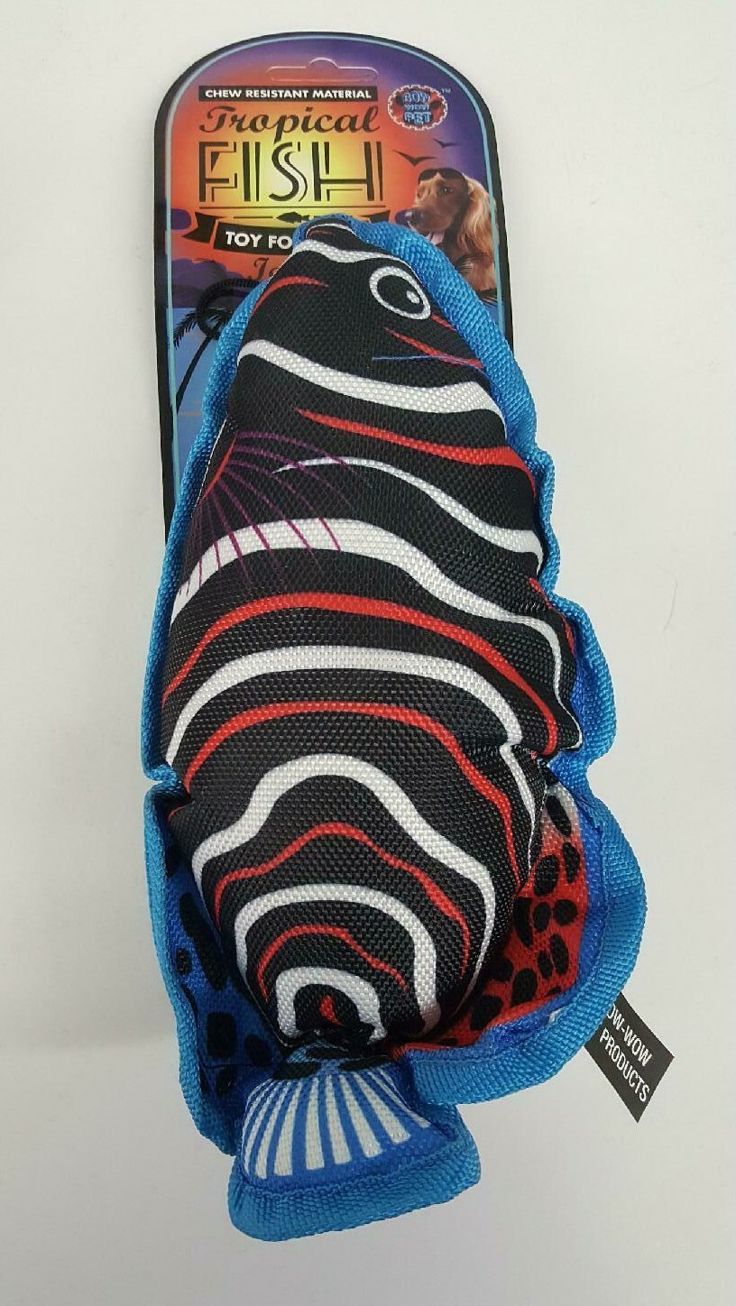 Chew Resistant Big Tropical Fish Squeaking Dog Toys In 4 Color Design ...