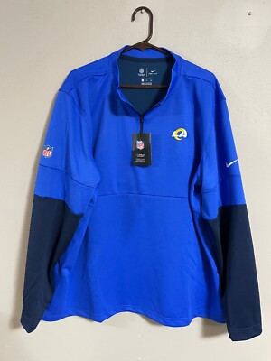 NEW Los Angeles Rams Team Official NFL Nike On Field 1/4 Zip Long ...
