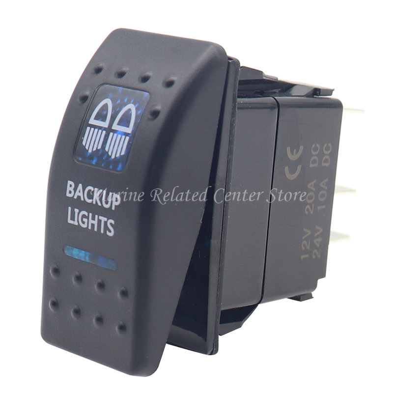 LED Light Rocker Toggle Switch On Off 12V Boat Car Blue Red for Carling ...