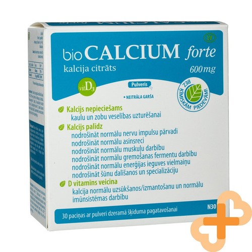 BIOCALCIUM FORTE 600mg 30 Sachets Food Supplement Calcium Heart Bones ...