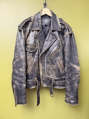 Vintage 2BU D-Pocket Black Leather Motorcycle Jacket M | eBay