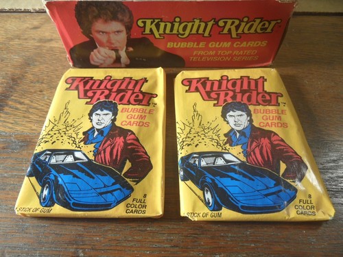 M-17 1982 Donruss Knight Rider TV show wax pack lot X2 packs 8 cards ...
