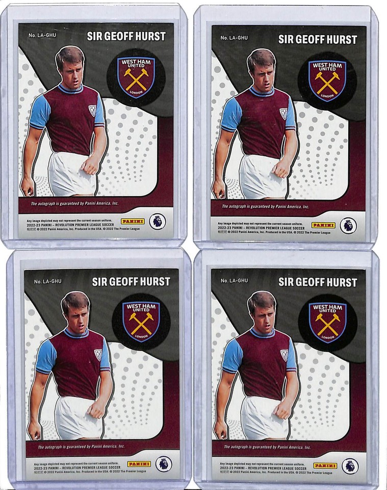 (4) Lot 2022-23 Panini Revolution EPL Sir Geoff Hurst Autograph Auto # ...