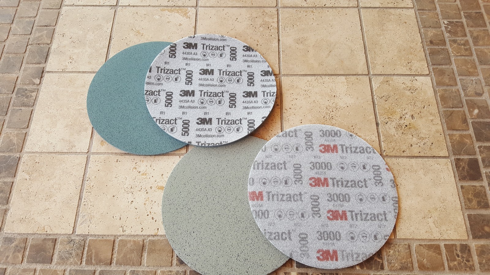 3M Trizact #02085-3000 & #30662- 5000, 6" Hookit Foam Discs (4 Disc Kit ...