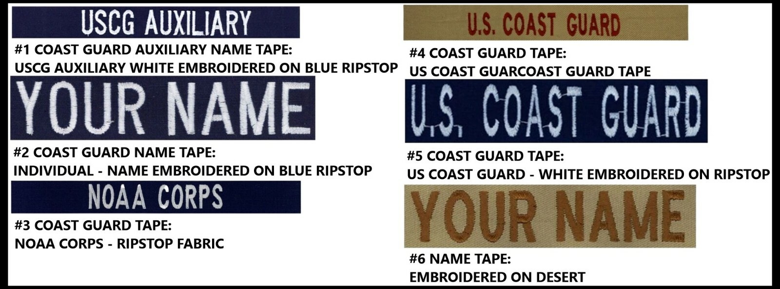 EMBROIDERED CUSTOM NAME TAG PATCH COAST GUARD ARMED FORCES PIN UP GIFT ...