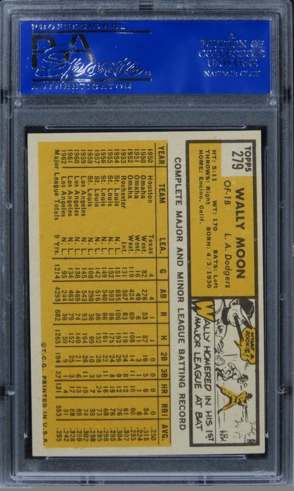 1963 Topps Wally Moon #279 PSA 8 NM-MT **CENTERED** | eBay