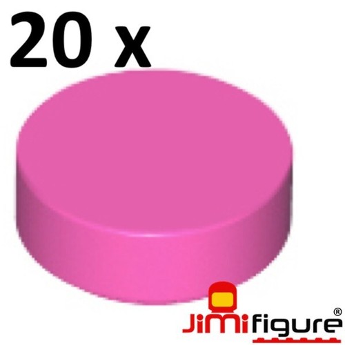 NEW 20 x LEGO Flat Tile 1x1 Round With Groove Dark Pink 98138 Genuine ...