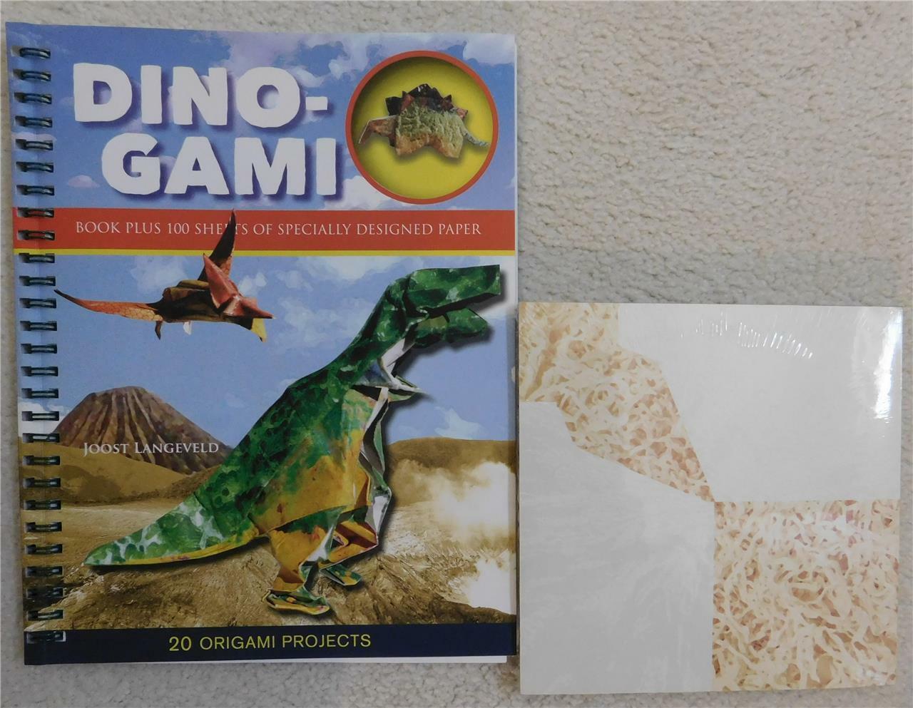 80 page book of 20 ORIGAMI PROJECTS "DINO-GAMI" 100 Sheets Paper! kids ...