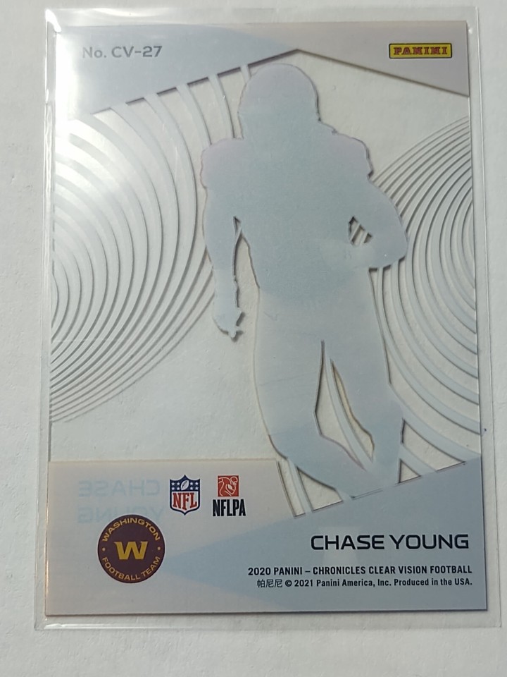 2020 PANINI CHRONICLES CLEAR VISION CHASE YOUNG RC ROOKIE FOOTBALL CARD ...