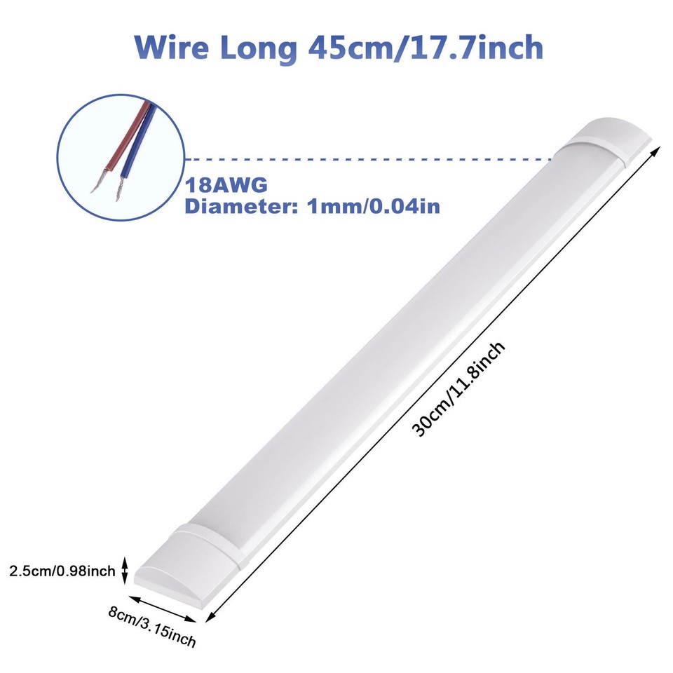 2FT 3FT 4FT LED Batten Tube Light Shop Lights Workbench Garage Ceiling ...