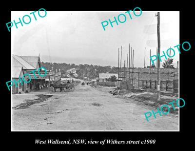 OLD LARGE HISTORIC PHOTO OF WEST WALLSEND NSW, VIEW OF WITHERS STREET ...