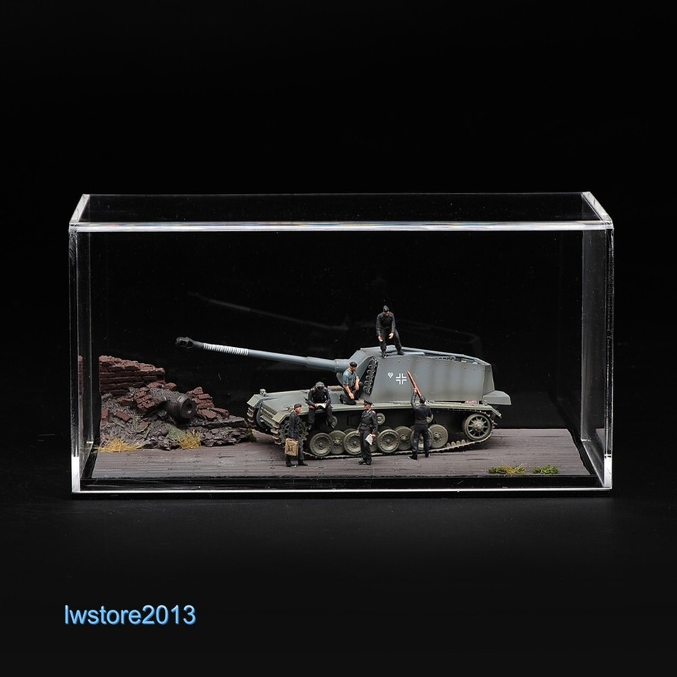 1/72 WWII Tank Soldier Display Case Platform Scene Props Miniatures ...