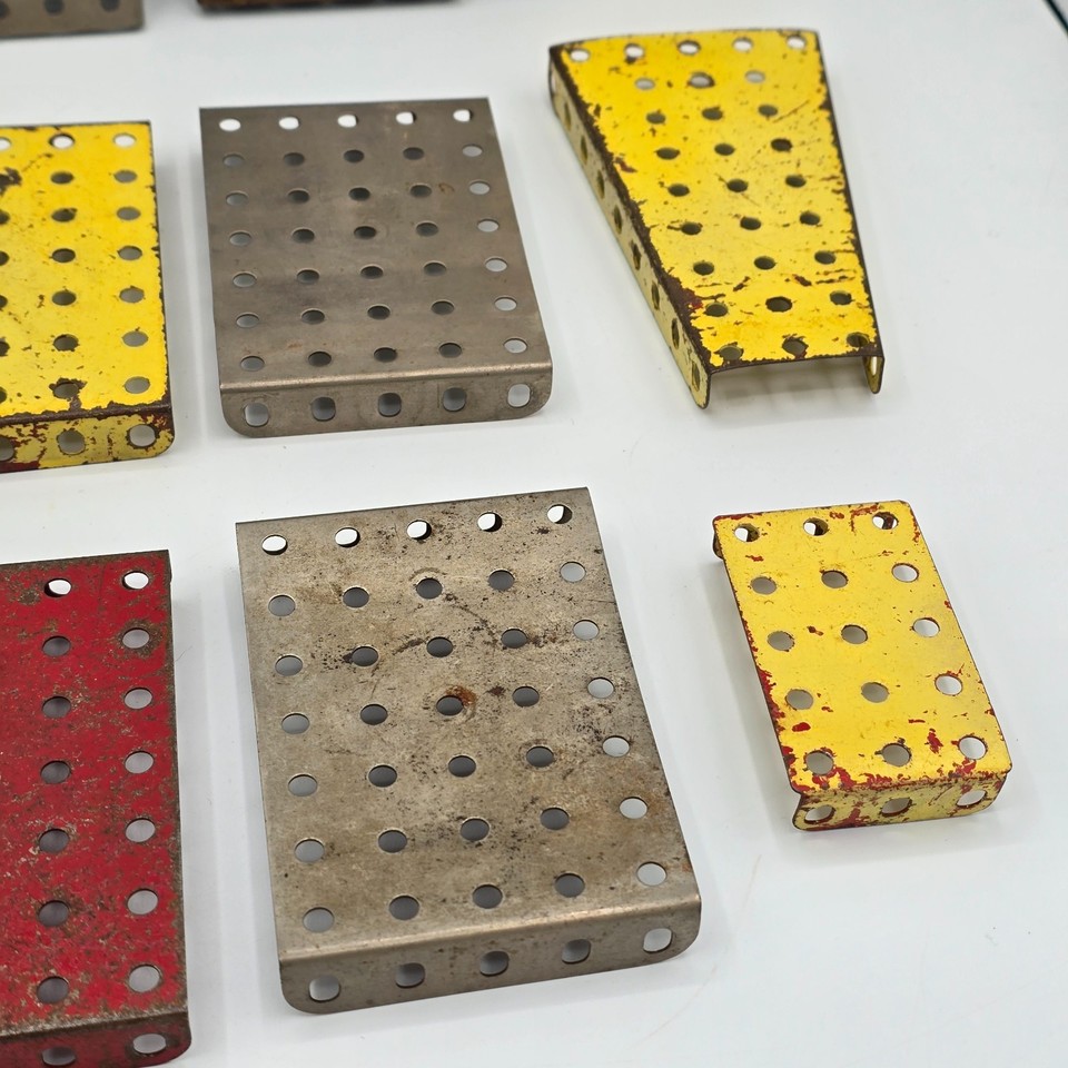 Meccano Flanged Sectors & Plates Lot x15 Mixed Colours Vintage Original ...