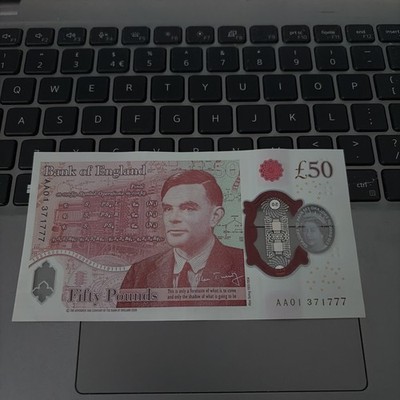 Rare AA01 serial high number number £50 pound polymer bank note AA01 ...