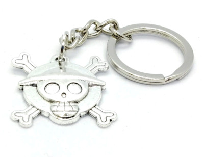 ONE PIECE SKULL & CROSSBONES KEYCHAIN Luffy Pirate Ace Jolly Roger Key ...