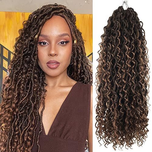 Goddess Locs Crochet Hair with River Curl and Curly ends 6 Packs 18 ...