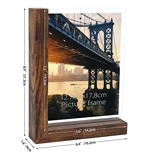 5x7 Picture Frames Set of 2, Double Sided Frame Display Holder with ...