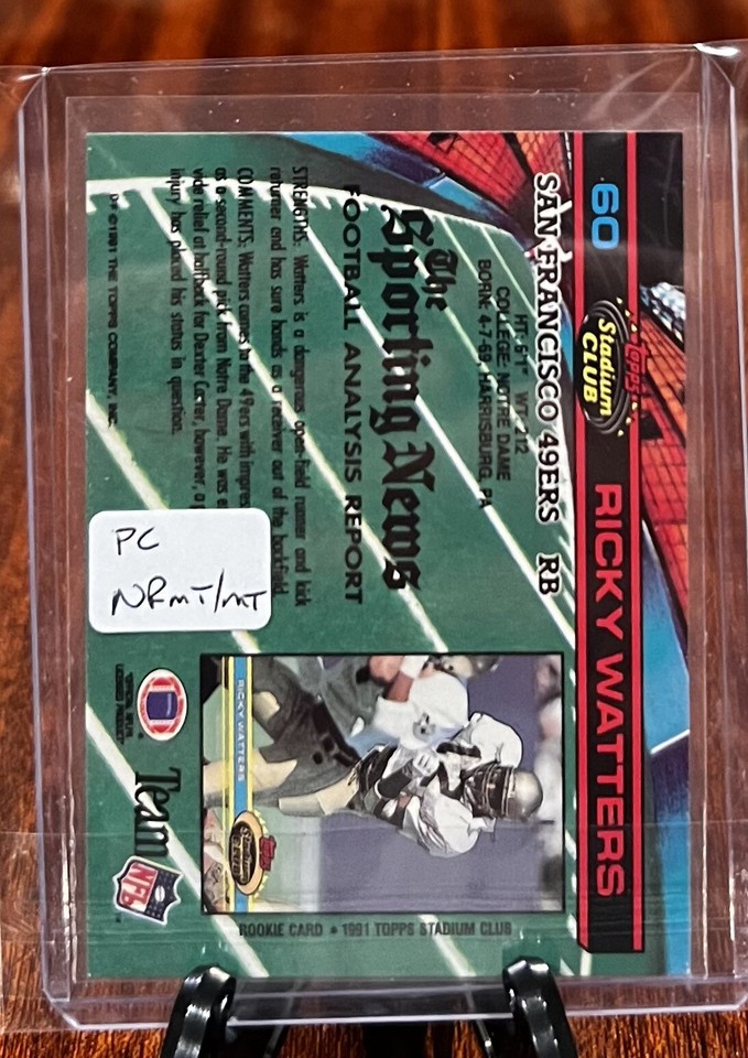 1991 Topps Stadium Club Rookie #60 Ricky Watters RC | eBay