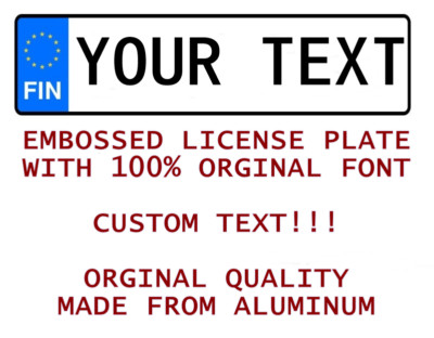 FINLAND FINNISH Custom Personalized European Car License Plate Number ...