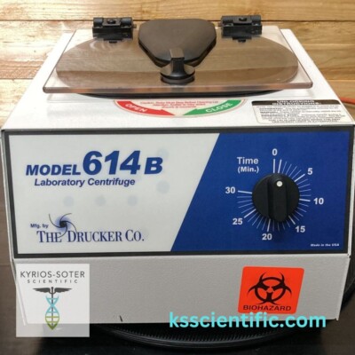 Drucker 614B Laboratory Centrifuge W/ 6X Red Tube Inserts & fixed-angle ...