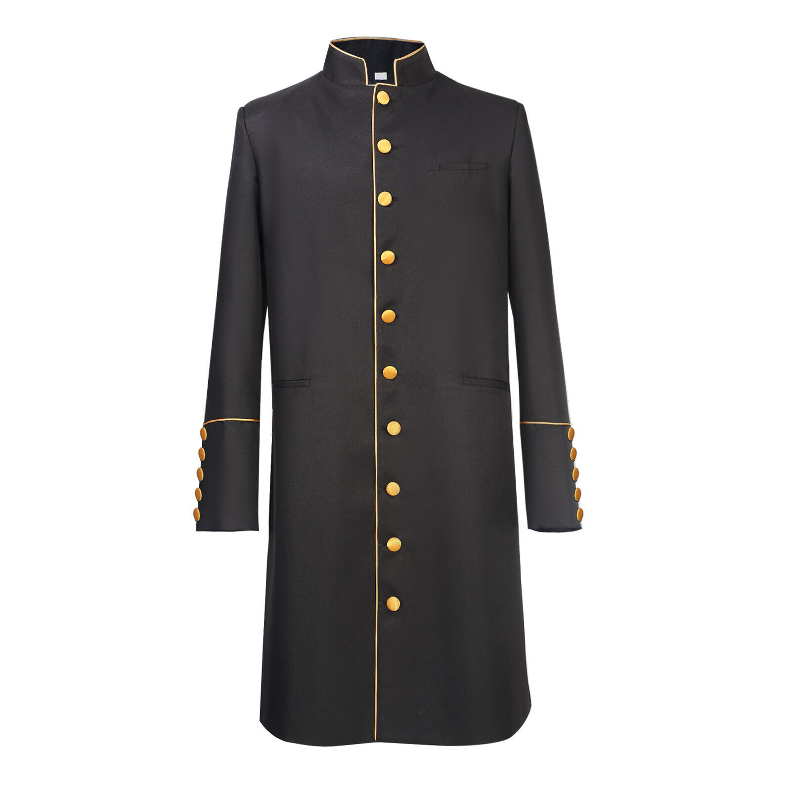Men's Short Jacket Clergy Robes Choir Coat Pastor Priest Stand Collar ...