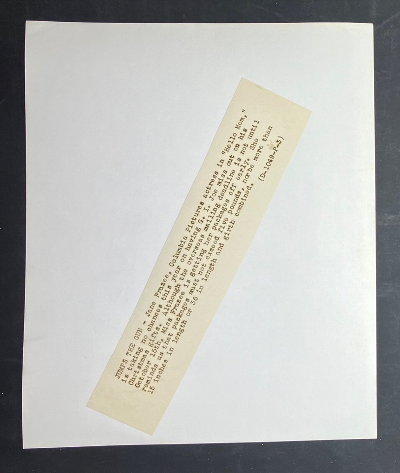 vintage 1941 Jane Frazee Christmas Mail B&W 8x10 Promo Photo Hollywood ...