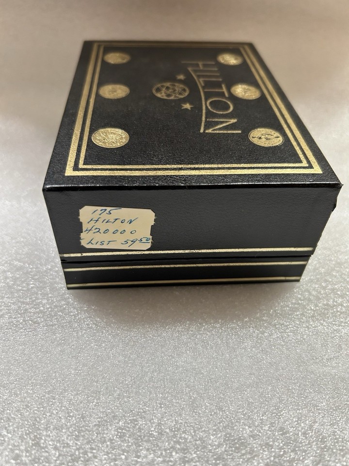 Vintage Black Gold Hilton Watch Presentation Case Box Only | eBay