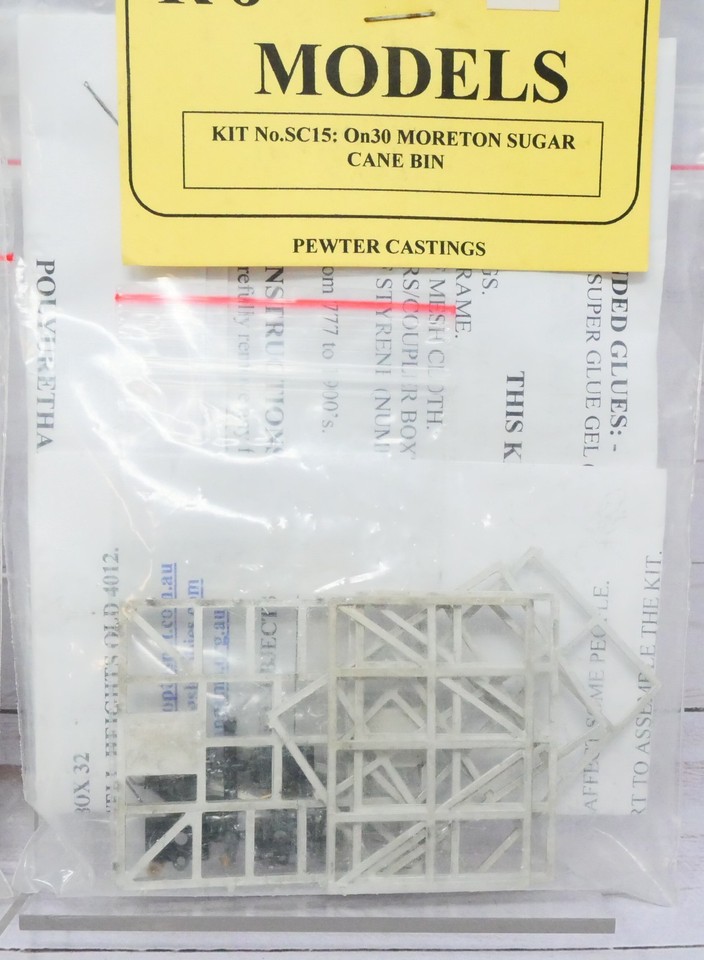 2 x RJ Models SC15, Morton Sugar Cane Car Bin, Pewter Kit, On30 Scale ...