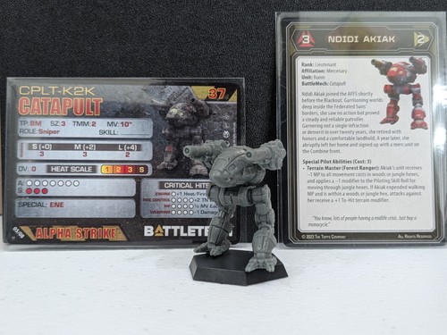 Battletech Catapult CPLT-K6 Mech & Pilot Card Alpha Strike Gray Death ...