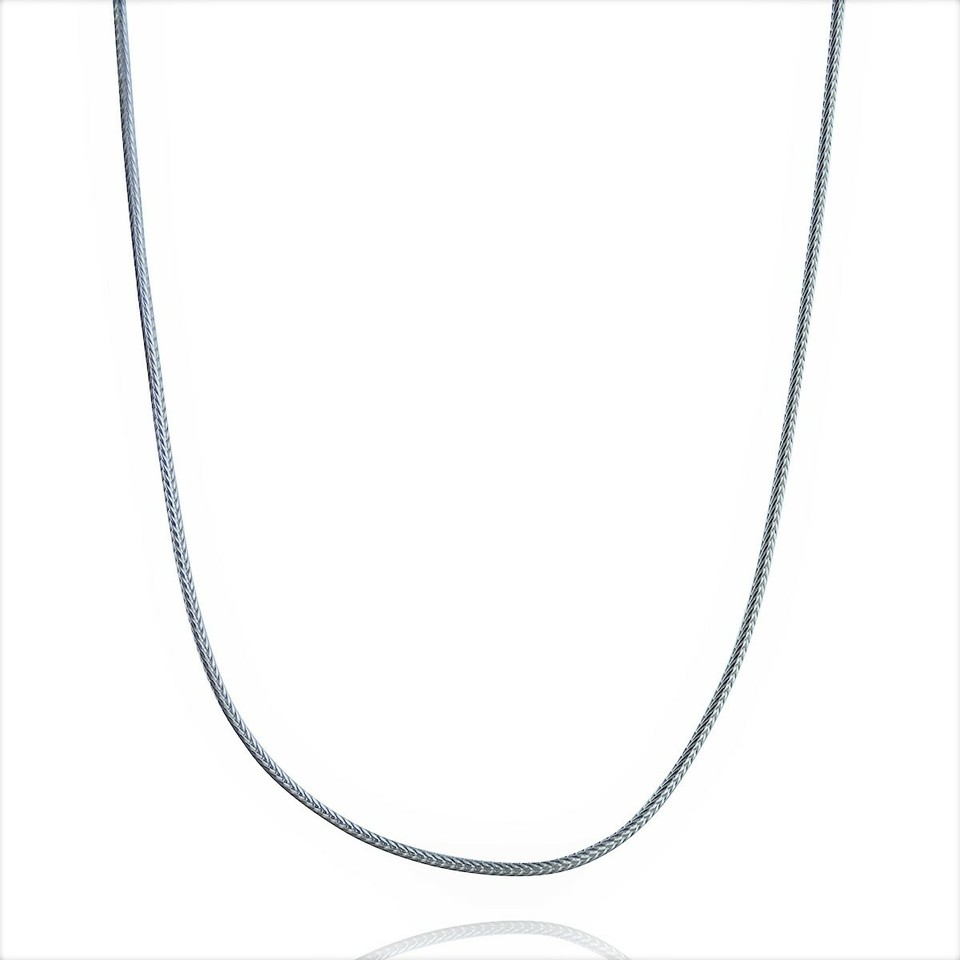 1mm Polished Round Foxtail Chain Necklace - 925 Sterling Silver - Italy ...