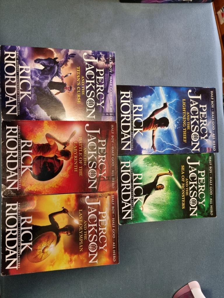 Rick Riordan Novels Percy Jackson 5 books as per images Books show ...