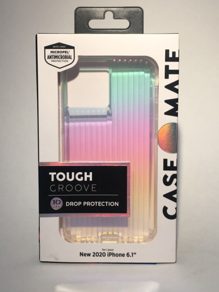 iPhone 12 Case Mate Tough Groove Case, Open Box, Nice, Iridescent ...