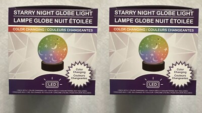 2x Starry Night Globe Light LED 7 Color Changing Stars and Moon Brand ...