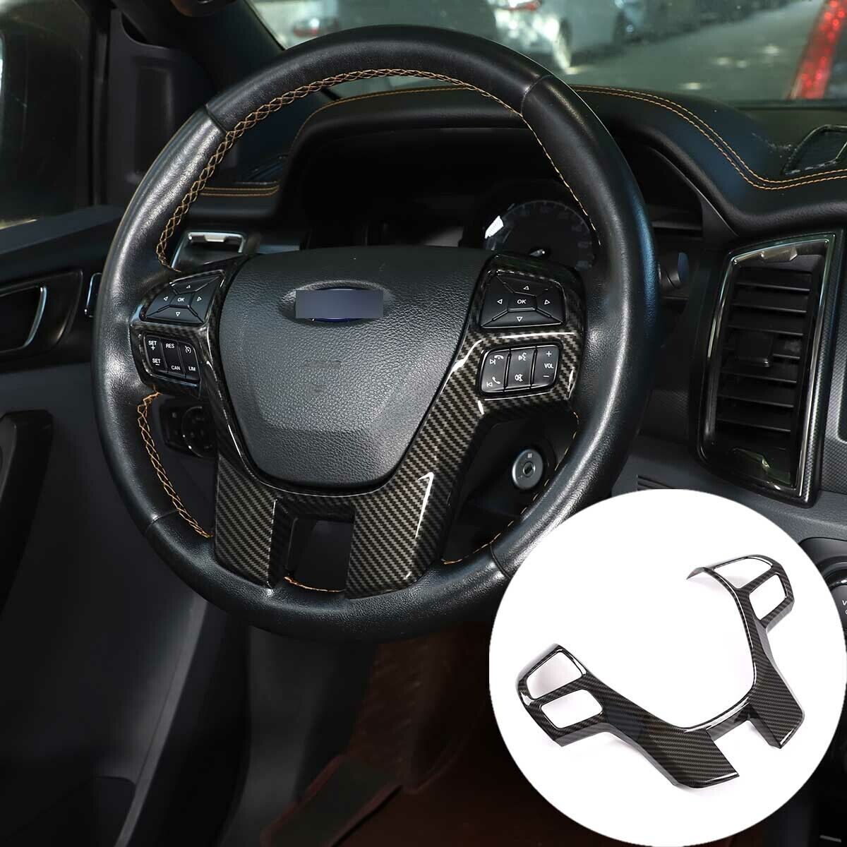 Carbon Fiber Steering Wheel Frame Decorator Cover Trim For Ford Ranger ...