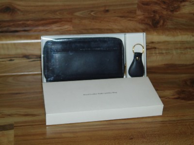 Avon Boxed Leather Wallet and Key Ring - Navy Blue - NEW | eBay
