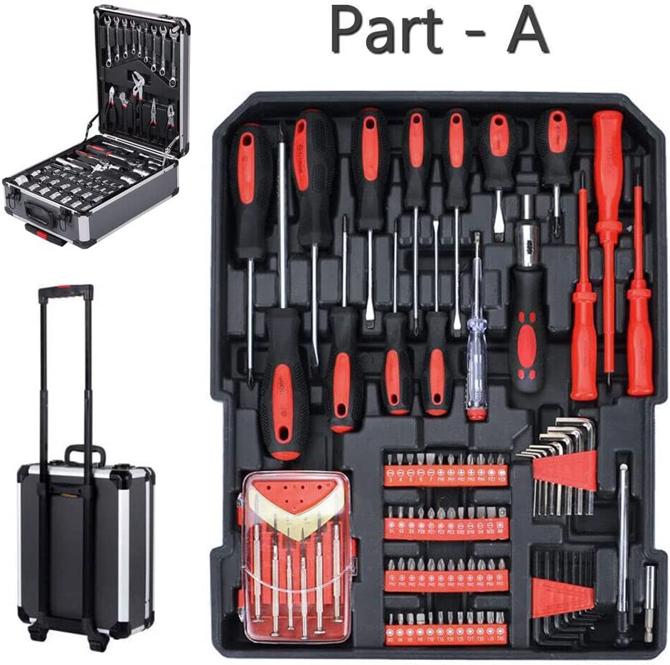 810 Pcs Tool Set Case Mechanics Kit Box Organize Castors Toolbox ...