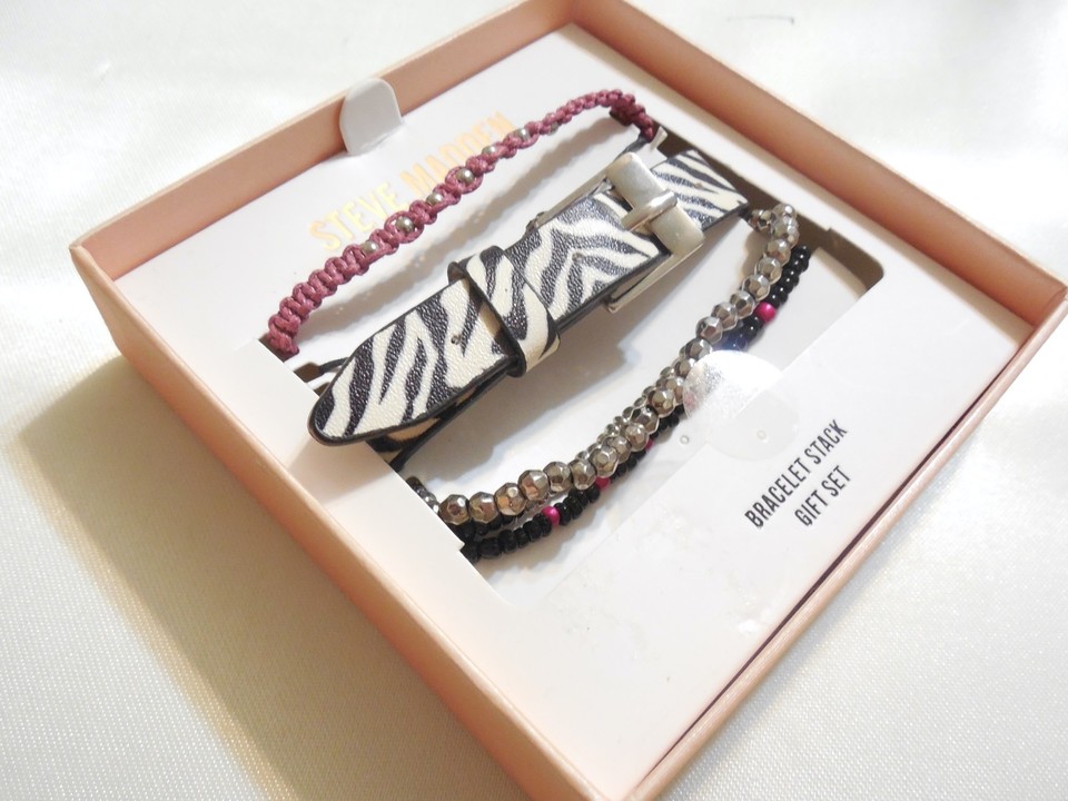 Steve Madden Zebra Print Bracelet Stack Gift Set SM111 $28 190094444429 ...