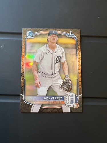 Jack Penney 2025 Topps Bowman 1st Chrome Reptilian BCP-60 Detroit ...