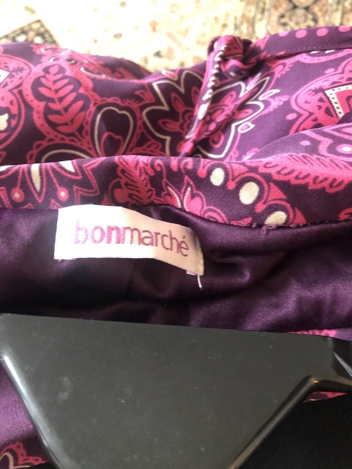 Pink Floral Skirt 16 In Bon Marche Elastic Waist | eBay UK