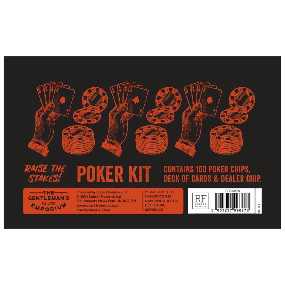 The Gentlemans Emporium - Poker Set 100 Poker Chips, Deck of Cards ...