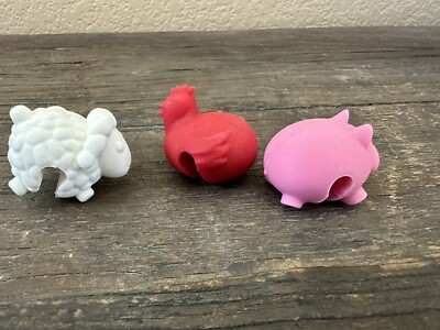 TOVOLO Farm Animal Lid Lifters Set of 3 Chicken Pig Sheep DW Safe No ...
