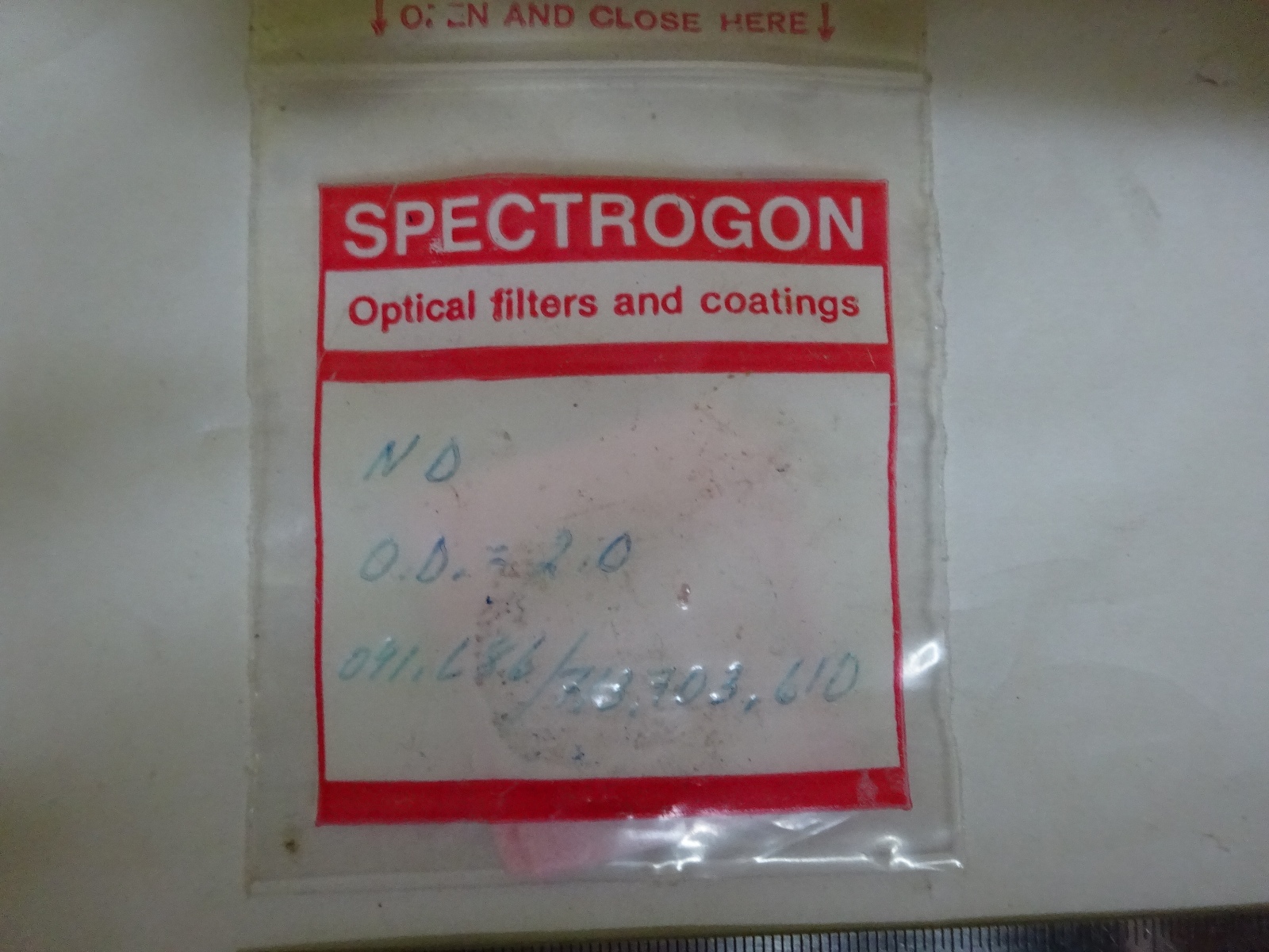 OPTICAL SPECTROGON FILTER LASER OPTICS AS IS BIN#P8-02 | eBay