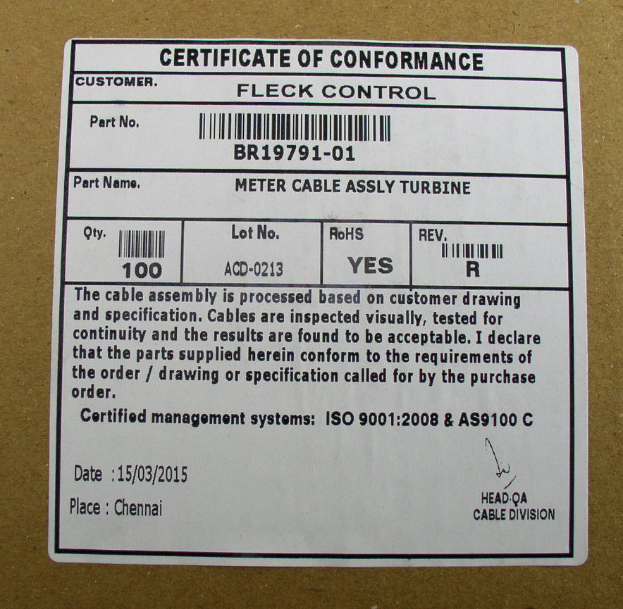 Fleck BR19791-01 Meter Cable For Turbine 7000 SXT Water Softener | eBay