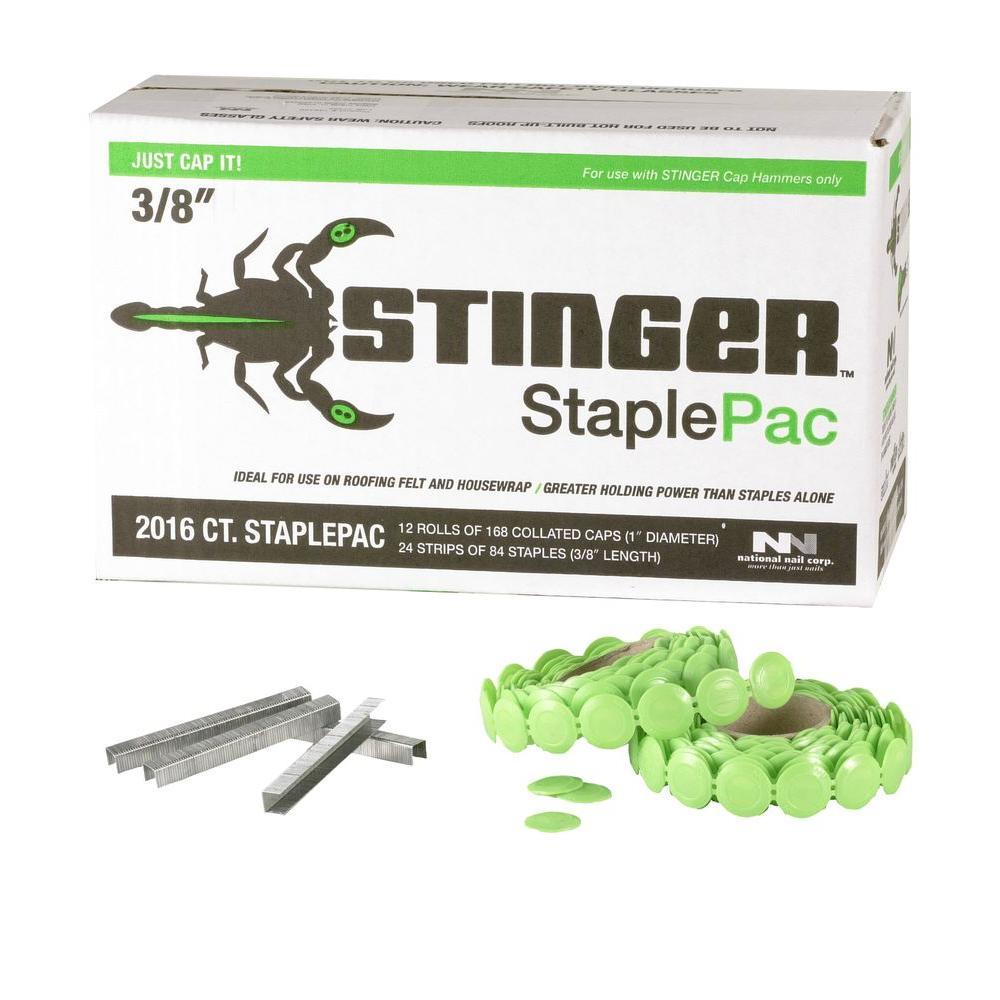 Spotnails 136420 Stinger Cap Staples Pack (12,000) Caps & Staples for ...