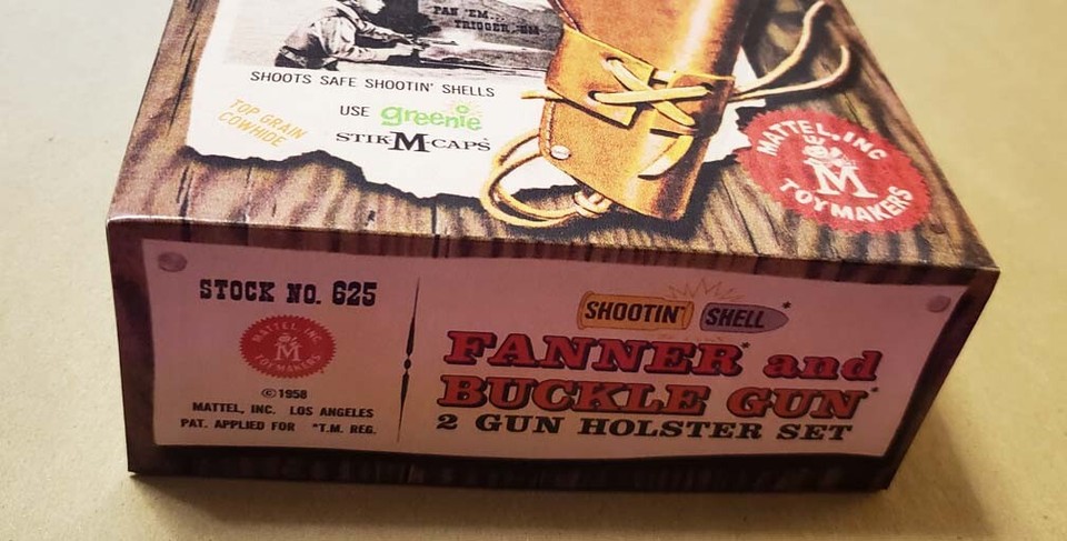 Mattel Shootin Shell Fanner & Buckle Gun Empty Box only for Holster ...