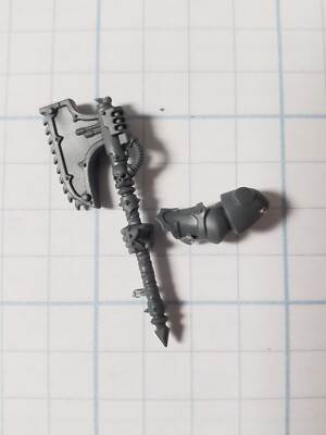 Warhammer 40k Chaos Space Marine Bits Chosen Engraved Chain Axe w Arm ...