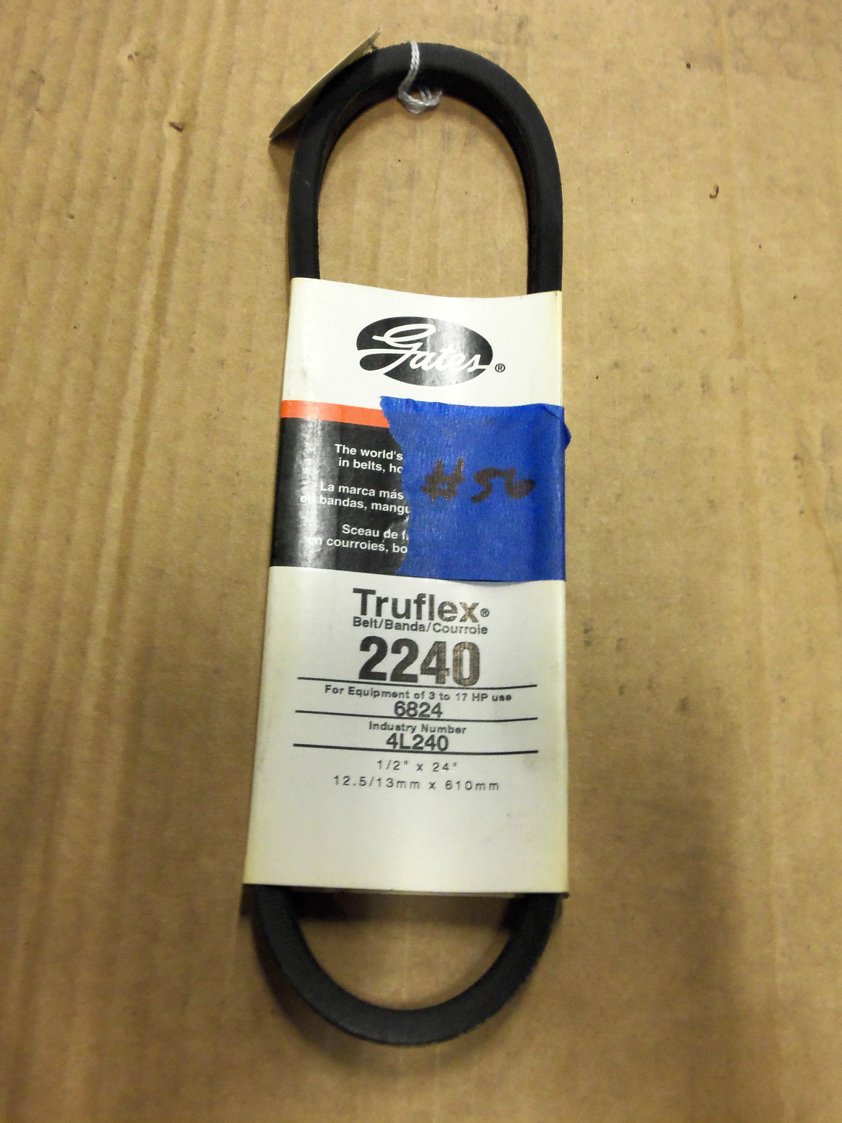 new GATES 2240 4L240 V BELT 24" inches 1/2" inch TOP WIDTH 5/16" inch ...