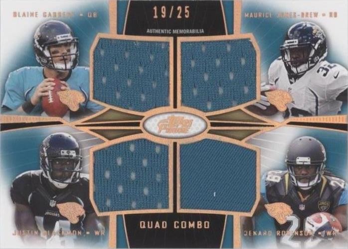 2013 Topps Prime - Quad Combo Relics Justin Blackmon, Maurice Jones ...