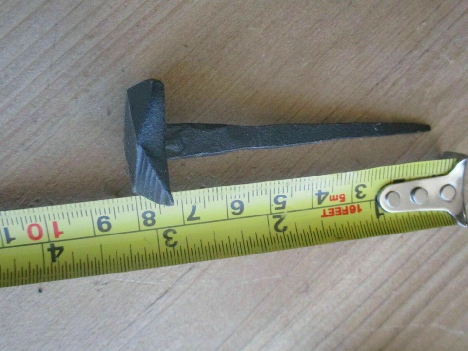 15 Nails Coat Hooks Hand Forged 1" Black 3" Long Tack Craft Angled ...